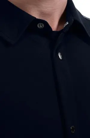 Bugatchi Soft Touch Knit Shirt Jacket - Navy
