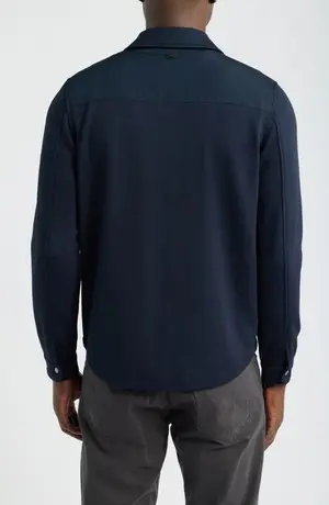 Bugatchi Soft Touch Knit Shirt Jacket - Navy