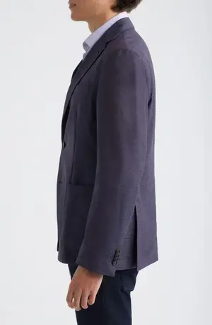 BOSS Hanry Slim Fit Textured Virgin Wool Sport Coat - Purple/blue