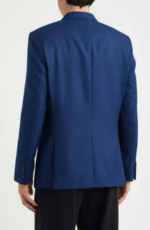 BOSS Hutson Slim Fit Navy Virgin Wool Double Breasted Blazer