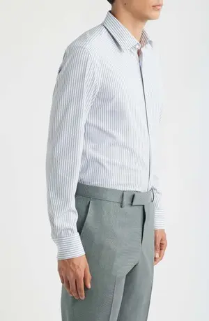 BOSS Hank Slim Fit Stripe Stretch Dress Shirt - Green