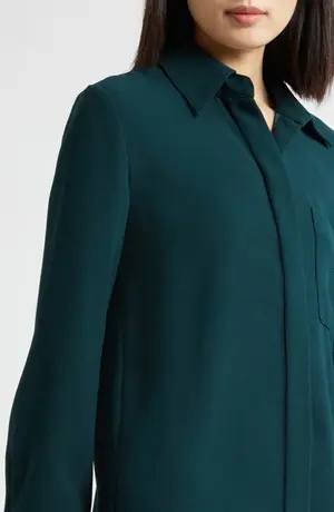 Vince Long Sleeve Button-up Shirt - Juniper