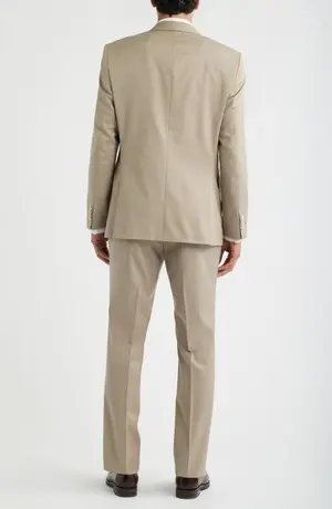 BOSS Huge Slim Fit Tan Virgin Wool Suit