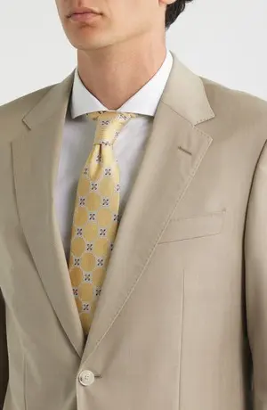 BOSS Huge Slim Fit Tan Virgin Wool Suit