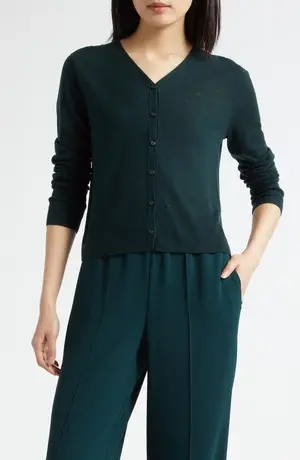 Vince Wool V-neck Cardigan - Juniper