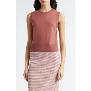 Vince Wool Blend Crewneck Shell - Rose Jam