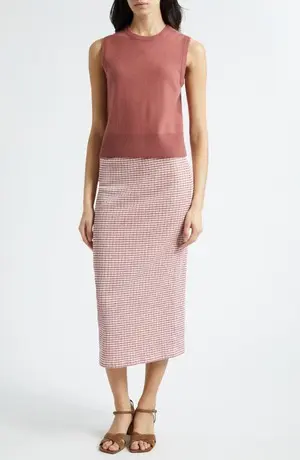 Vince Wool Blend Crewneck Shell - Rose Jam