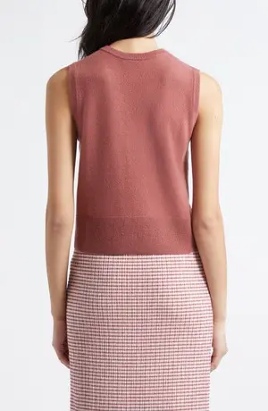 Vince Wool Blend Crewneck Shell - Rose Jam