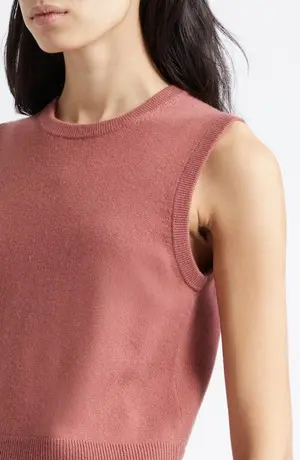 Vince Wool Blend Crewneck Shell - Rose Jam