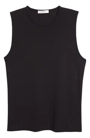 Vince Jersey Shell With Shirred Crewneck