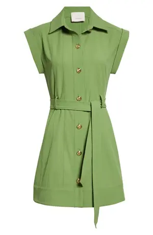 Cinq À Sept Milo Stretch Button Front Minidress
