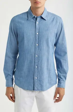 BOSS Roan Slim Fit Button-up Shirt - Light Pastel/blue