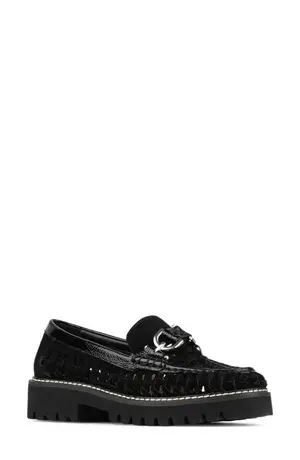 DONALD PLINER Hansine Lug Sole Bit Loafer Black