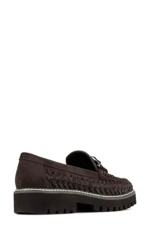 DONALD PLINER Hansine Lug Sole Bit Loafer - Dark Brown