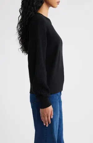Madewell Rib Drop Shoulder Crewneck Sweater