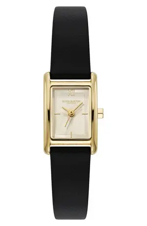 OLIVIA BURTON Petit Grove Tank Leather Strap Watch - Ivory