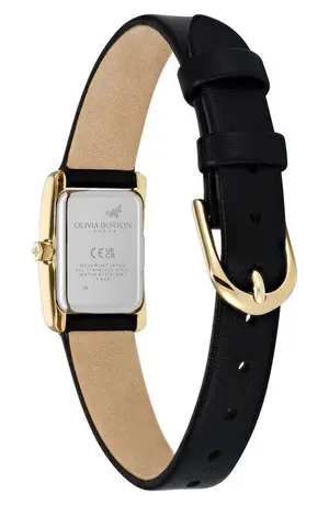 OLIVIA BURTON Petit Grove Tank Leather Strap Watch