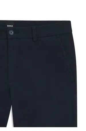 BOSS Kaiton Slim Fit Flat Front Stretch Cotton Chinos - Dark Blue