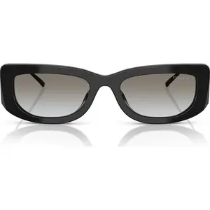 Prada 53mm Gradient Rectangular Sunglasses - Black/grey Gradient