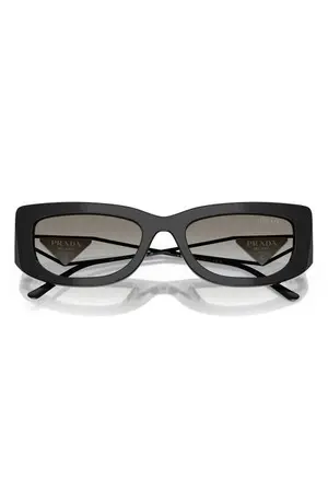 Prada 53mm Gradient Rectangular Sunglasses