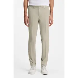 BOSS Kaiton Slim Fit Flat Front Stretch Cotton Blend Dress Pants - Beige