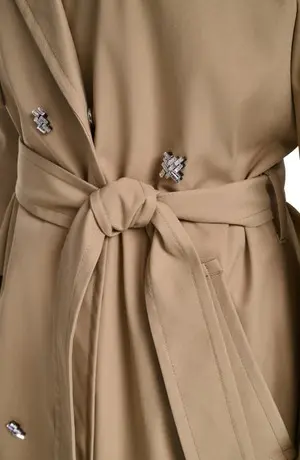 Karl Lagerfeld Paris Embellished Short Trench Coat