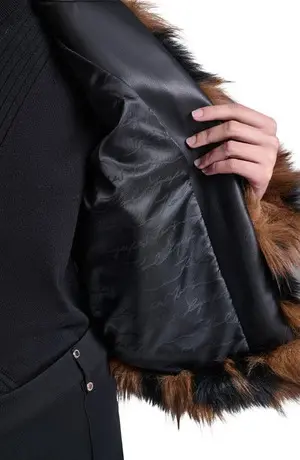 Karl Lagerfeld Paris Zigzag Faux Fur Jacket