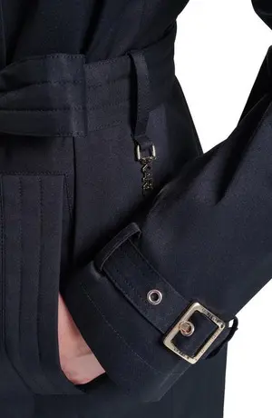 Karl Lagerfeld Paris Belted Trench Coat - Black
