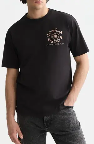Scotch & Soda Relaxed Fit Cotton Graphic T-shirt - Meteorite