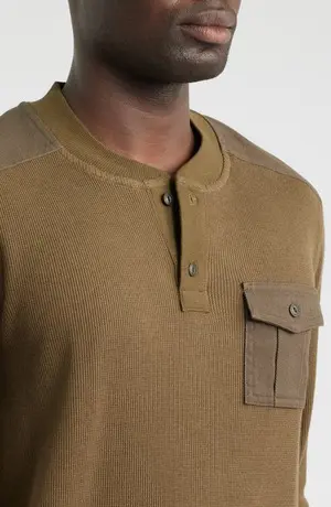 Brooks Brothers Waffle Stitch Stretch Cotton & Wool Henley