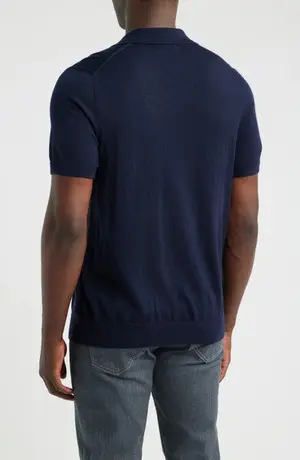 Brooks Brothers Merino Wool Johnny Collar Polo Sweater