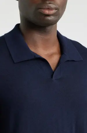 Brooks Brothers Merino Wool Johnny Collar Polo Sweater