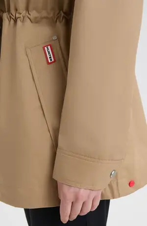 Hunter Adela Water Repellent Cotton Canvas Hooded Jacket - British Tan