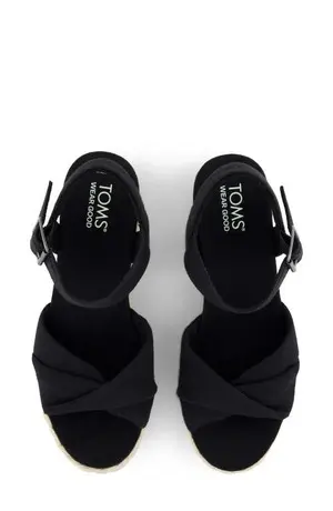 Toms Kinsley Espadrille Wedge Sandal - Black