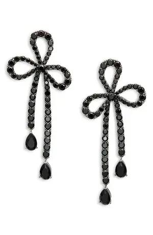 Nadri Bow Drop Earrings Black