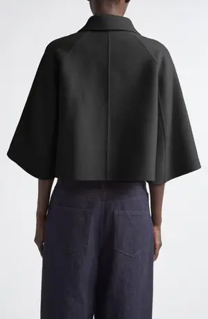 Lafayette 148 New York Double Face Wool & Cashmere Crop Jacket - Black