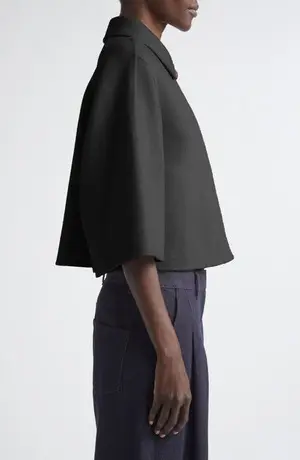 Lafayette 148 New York Double Face Wool & Cashmere Crop Jacket - Black