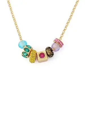 Kurt Geiger Mixed Rondelle Frontal Necklace - Gold Multi