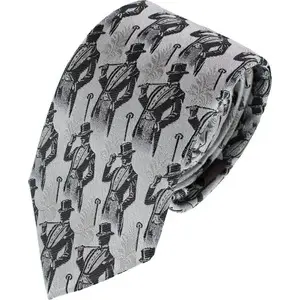 Trafalgar Silk Jacquard Tie - Silver