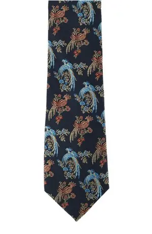 Trafalgar Silk Neck Tie With Bird Motif