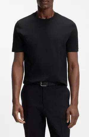 BOSS Thompson Solid Cotton T-shirt Black