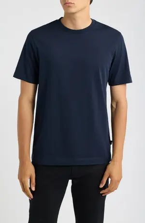BOSS Thompson Solid Cotton T-shirt - Dark Blue
