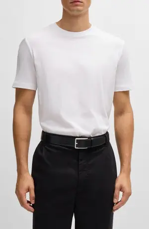 BOSS Thompson Solid Cotton T-shirt - White