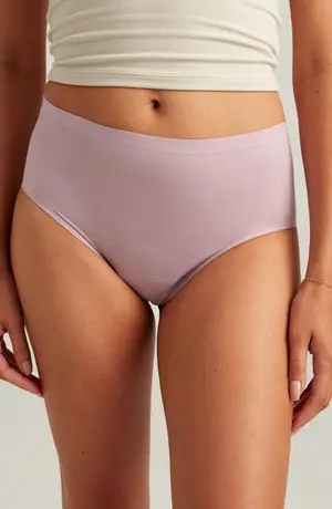 SAALT Period & Leakproof Regular Absorbency Seamless High Waist Briefs - Sunset Mauve