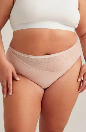 SAALT Period & Leakproof Heavy Absorbency Lace High Waist Briefs - Quartz Blush
