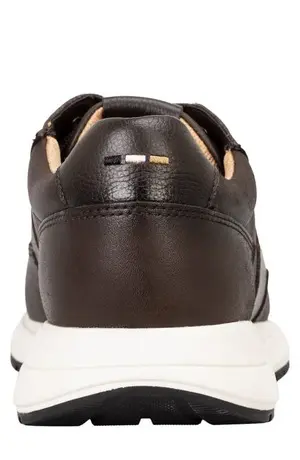 BOSS Vinston Paneled Leather Lace-up Sneakers - Dark Brn