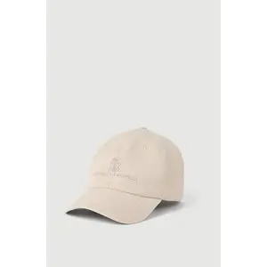 Brunello Cucinelli Garment-dyed Twisted Cotton Gabardine Baseball Cap With Embroidered Logo - Beige