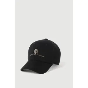Brunello Cucinelli Garment-dyed Twisted Cotton Gabardine Baseball Cap With Embroidered Logo - Black