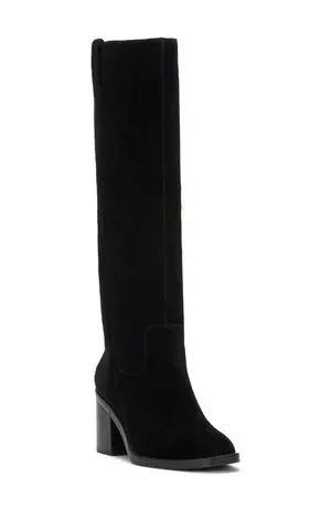 Lucky Brand Adana Knee High Suede Boot - Black Suede