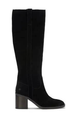 Lucky Brand Adana Knee High Suede Boot - Black Suede